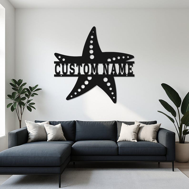 Custom Starfish Metal Sign With RGB LED Glow for Beach House - Etsy