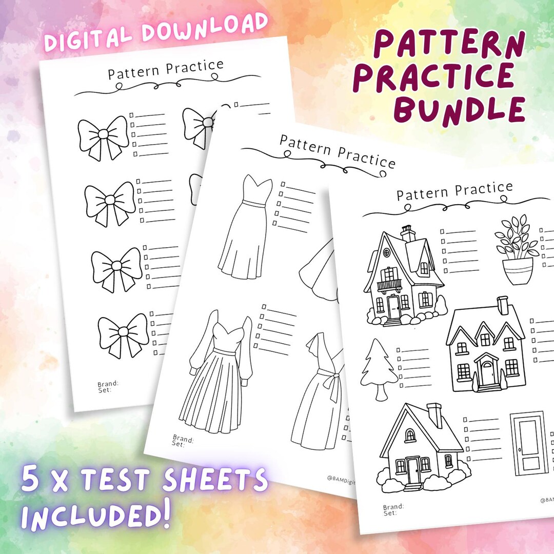 Pattern Practice Sheets, Blank Work Sheets, Technique Test Chart ...