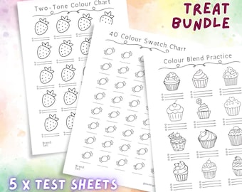 25 Colour Palette Swatch Sheets, Blank Work Sheets, Colour Practice ...