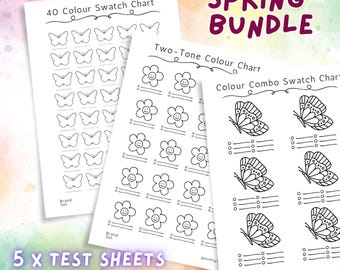 25 Colour Palette Swatch Sheets, Blank Work Sheets, Colour Practice ...