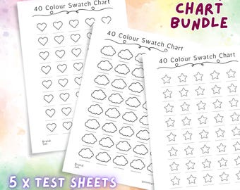 25 Colour Palette Swatch Sheets, Blank Work Sheets, Colour Practice ...