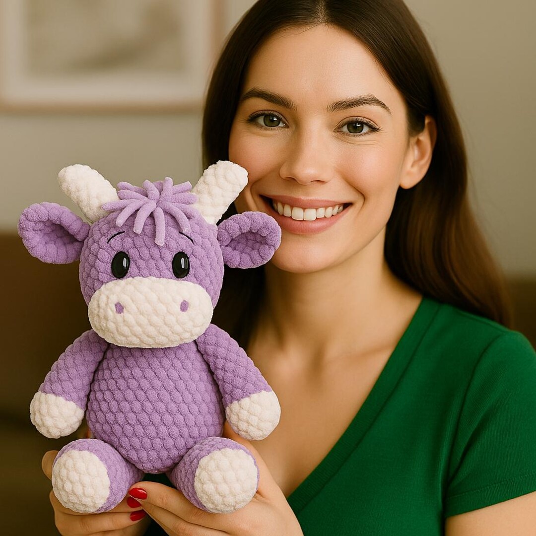 Milka Highland Cow Cow Crochet Pattern PDF – Velvet Yarn Cute Farm ...