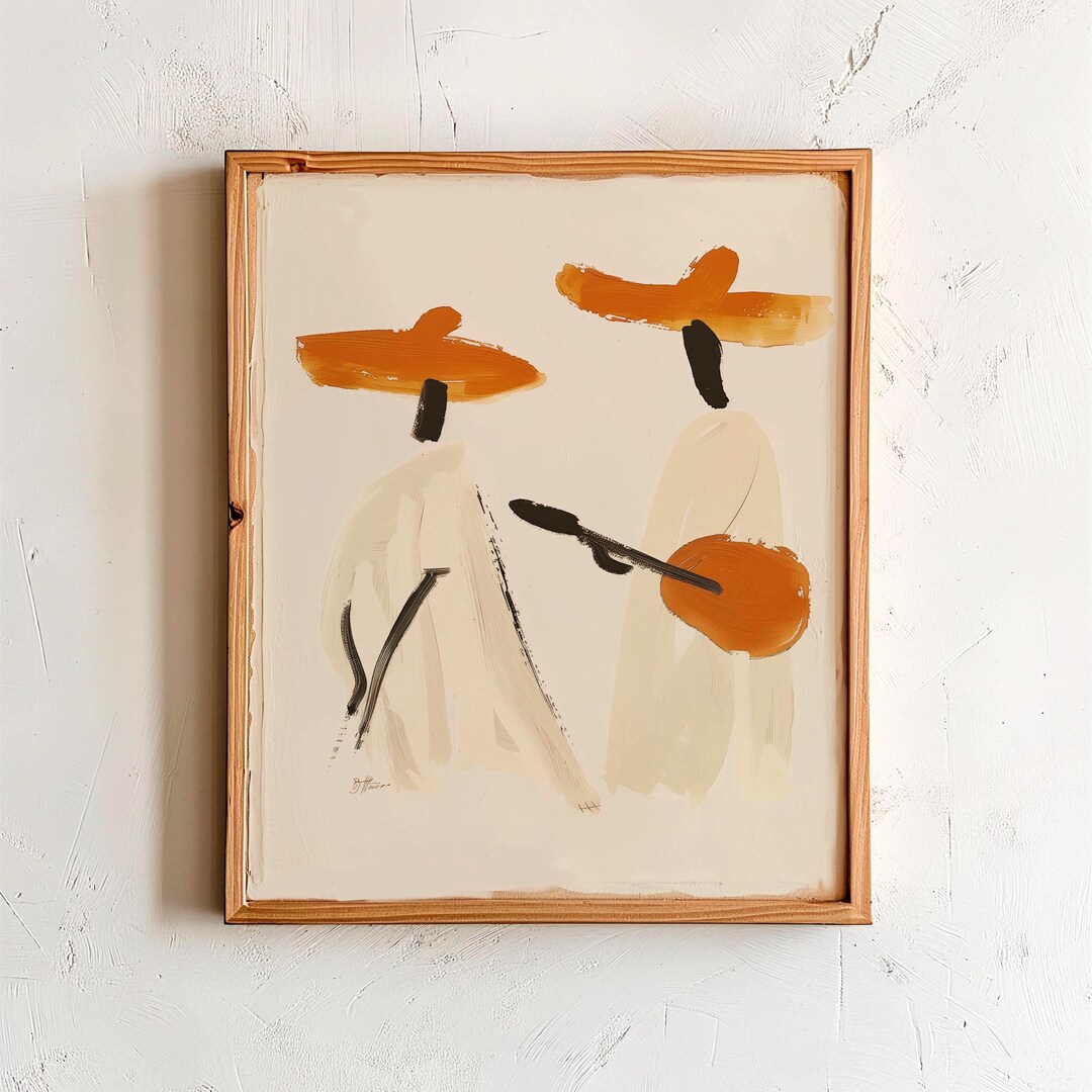 Modern Western Wall Art – Minimal Cowboy Music Print – Neutral Abstract ...