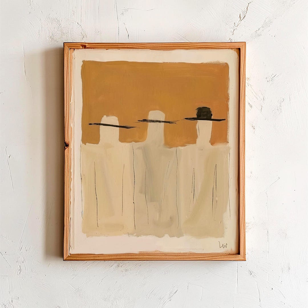 Abstract Cowboy Print Set: Neutral Western Art, Modern Rustic Decor ...