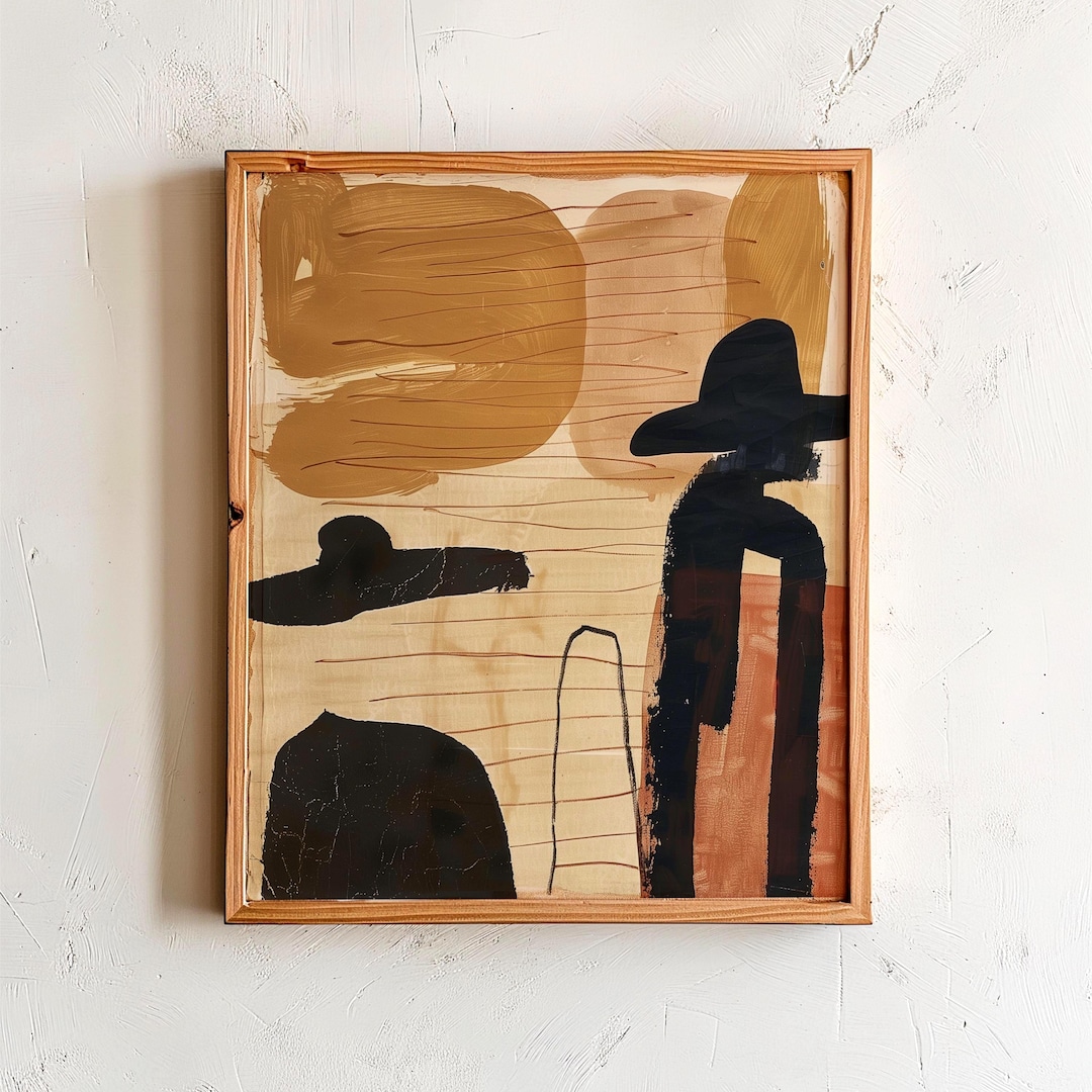 Western Wall Art – Abstract Cowboy Print – Rustic Neutral Home Decor ...