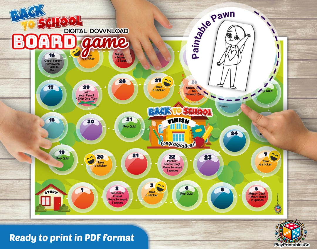 Back to School Board Game: Classroom Icebreaker (printable PDF) - Etsy