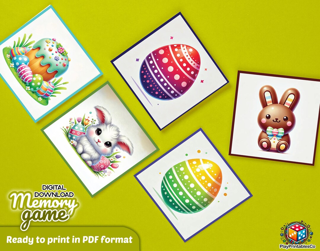 Easter Memory Game Printable – Kids Matching Game PDF – Digital Easter ...
