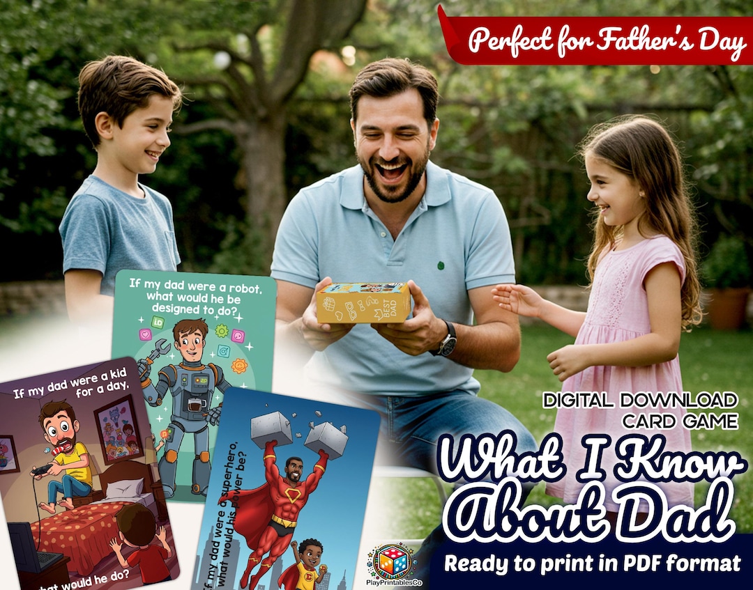 Father’s Day Dad Question Card Game – Printable “what I Know About Dad ...