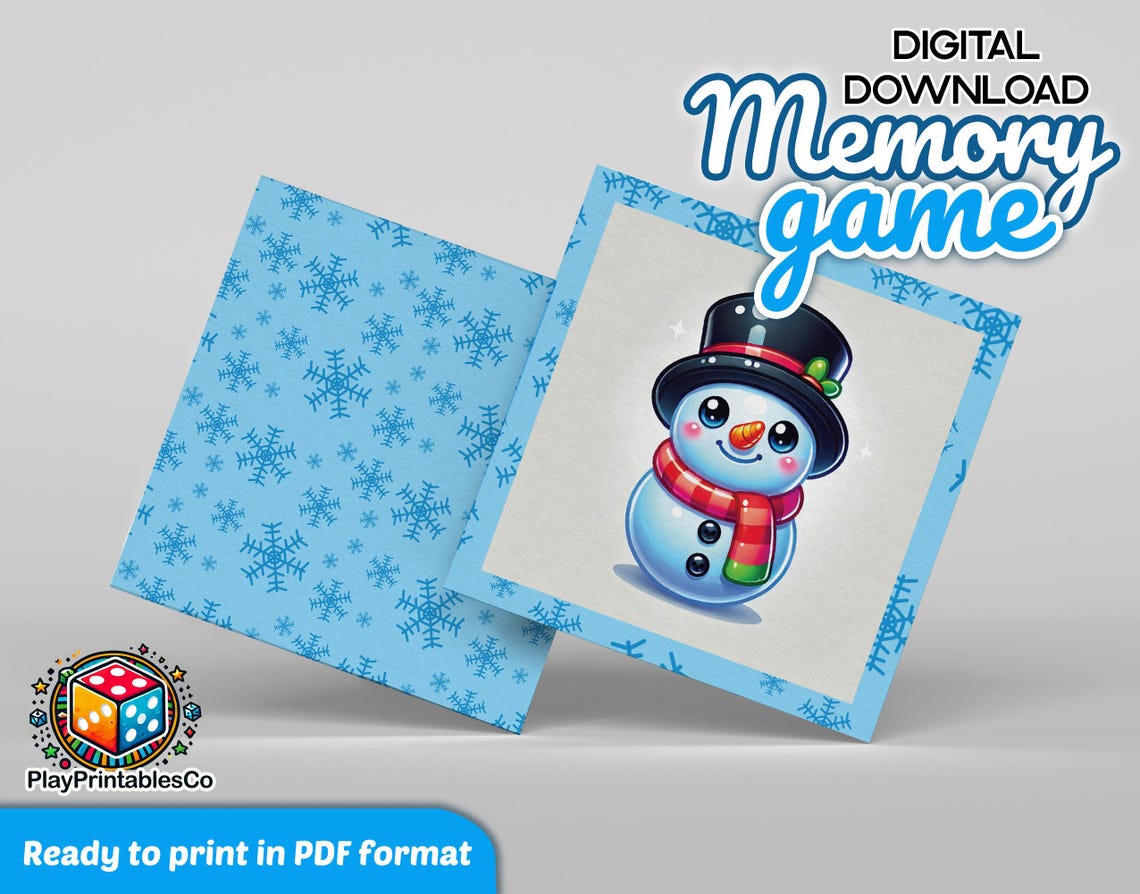 Winter Memory Matching Game: Printable Preschool Activity (PDF Instant ...