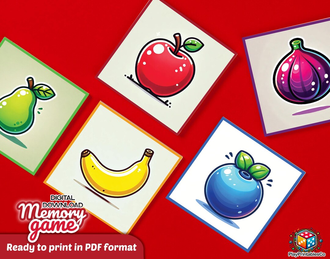 Fruit Memory Matching Game: Printable Montessori Toddler Activity (PDF ...