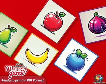 Fruit Cross Section Matching, Memory, Flashcards, Instant Download ...
