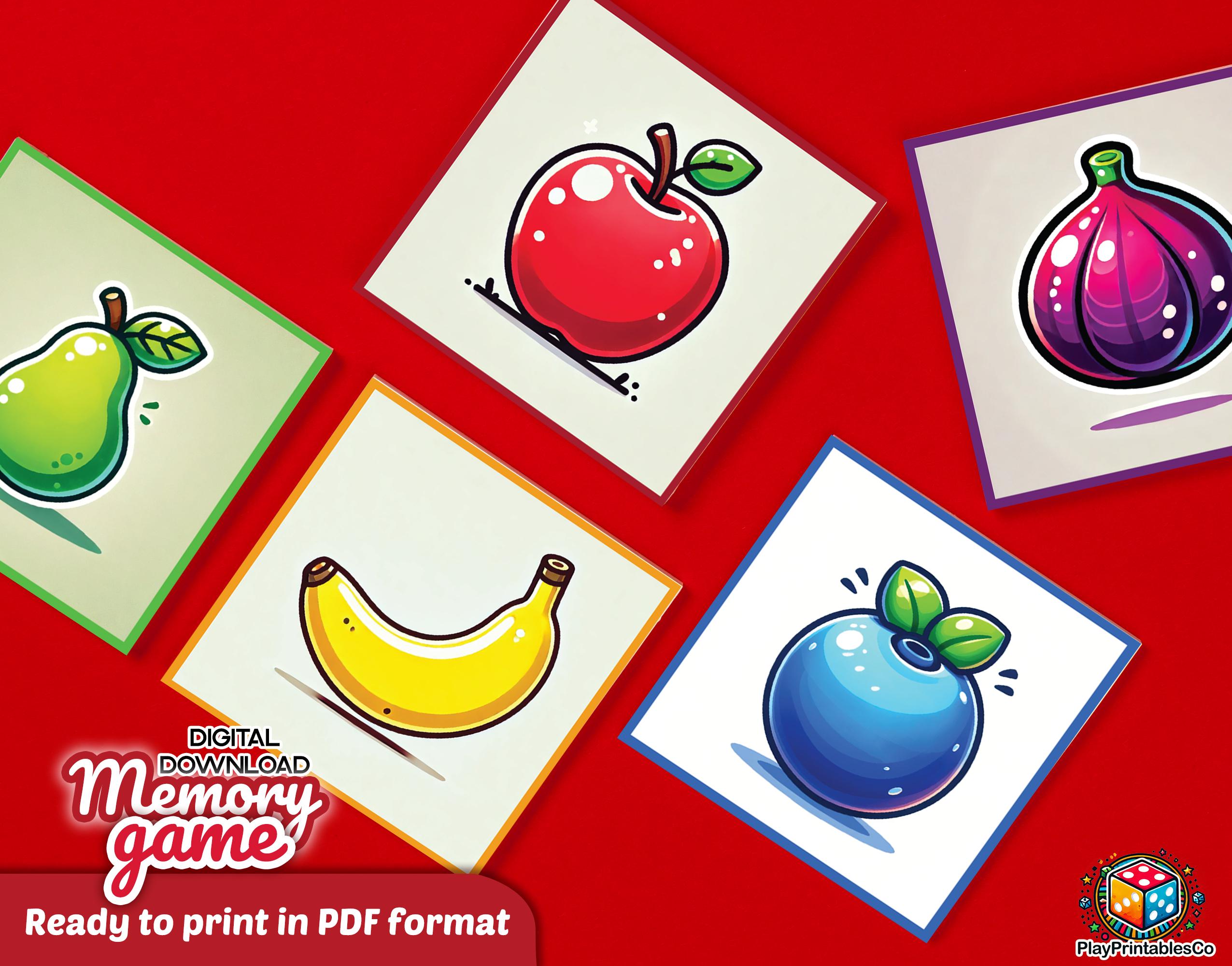 Fruit Memory Matching Game: Printable Montessori Toddler Activity (PDF ...