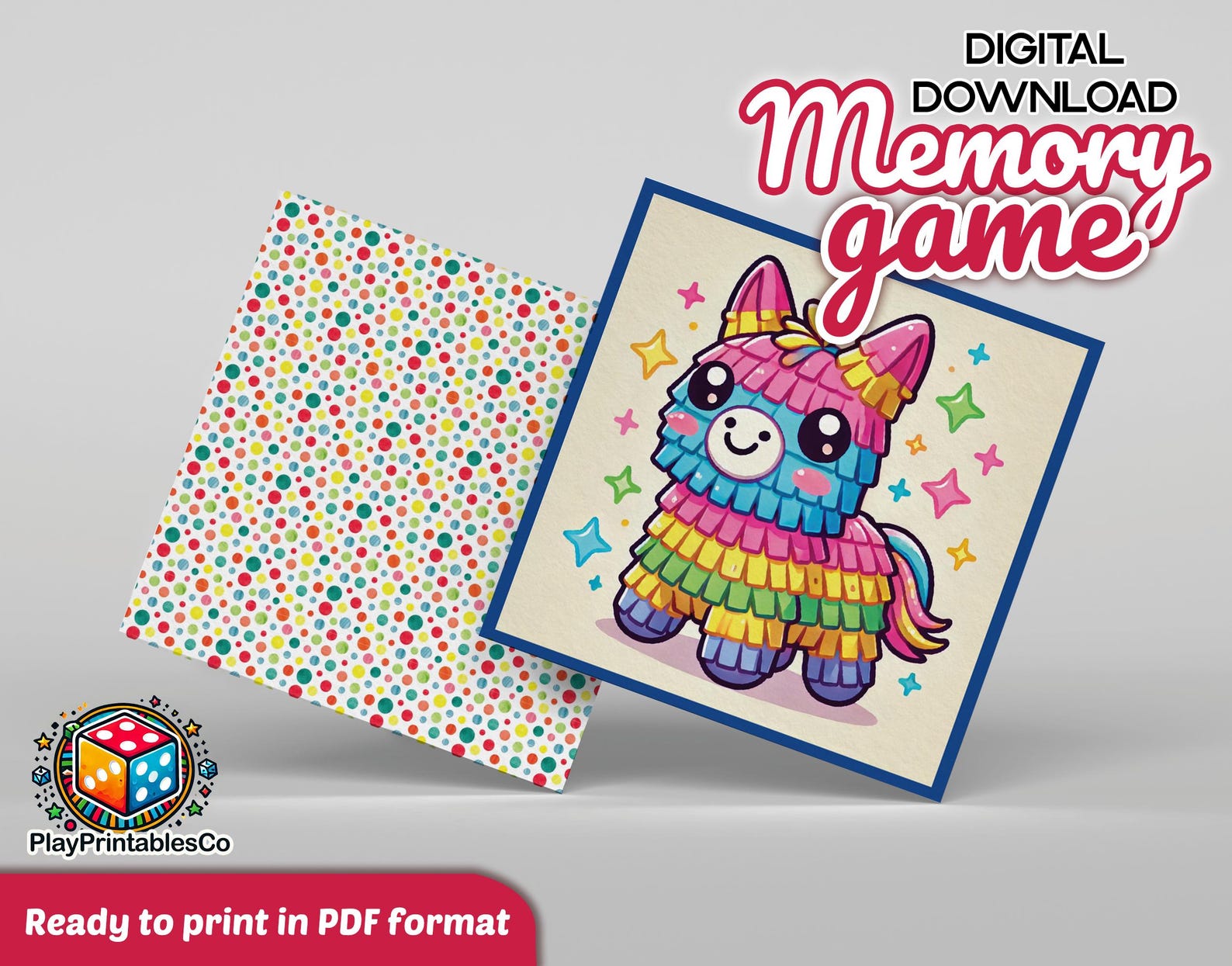 Birthday Party Memory Game Printable - Kawaii Matching Cards for Kids ...