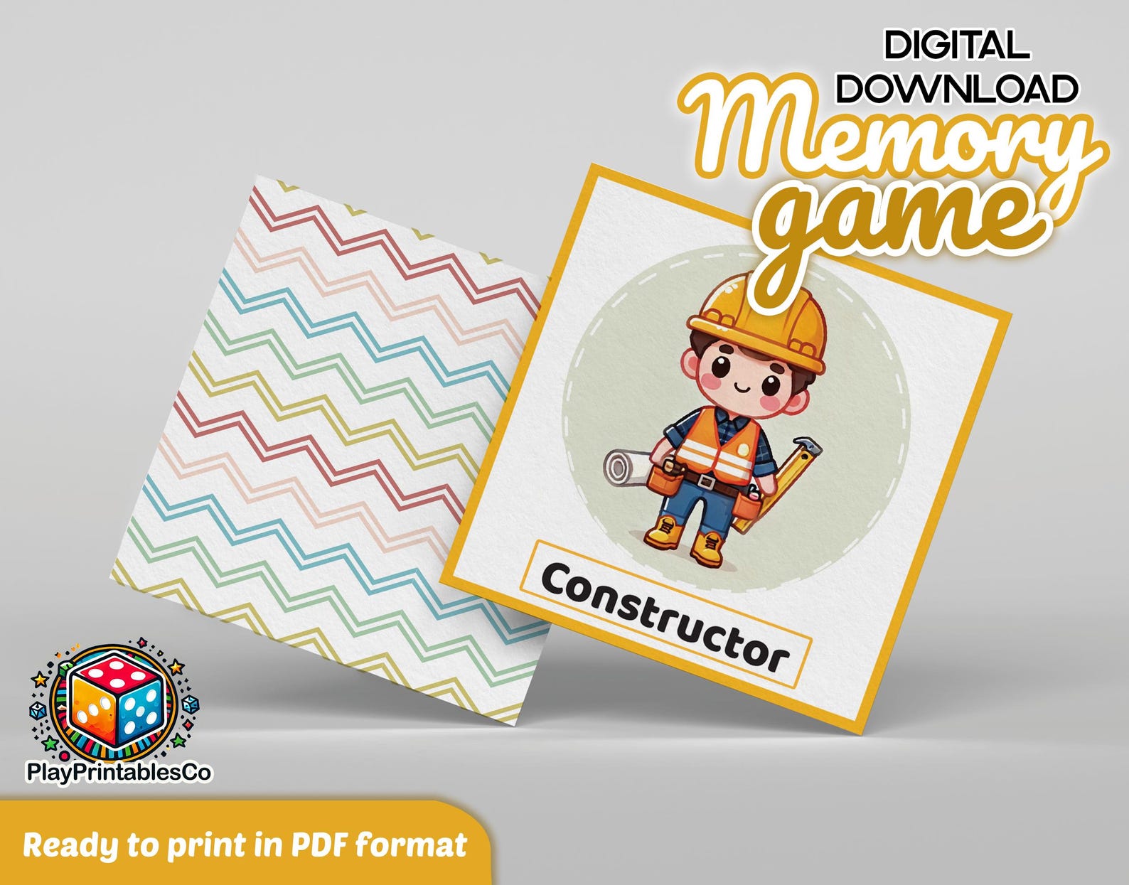 Printable Jobs Memory Game: Educational Matching Cards (PDF Download ...