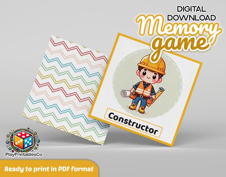 Printable Jobs Memory Game: Educational Matching Cards (PDF Download ...