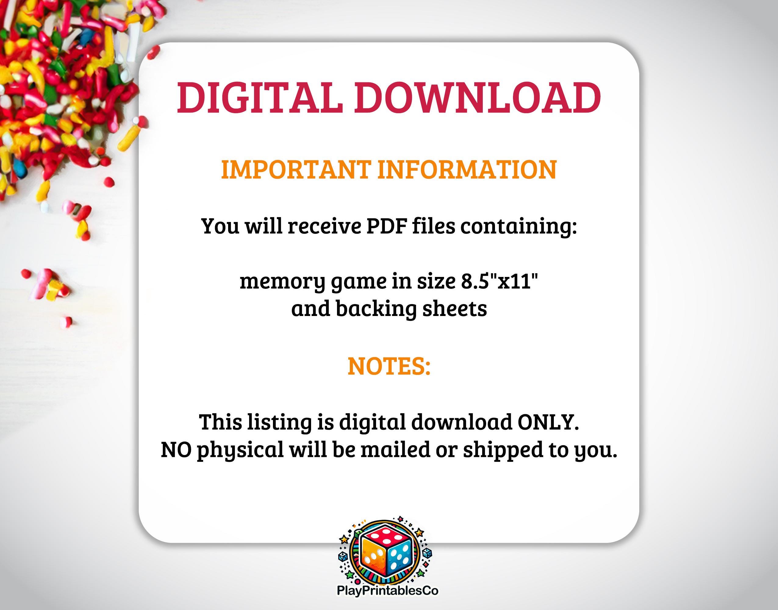 Donut Memory Matching Game: Printable Flash Cards for Toddlers (PDF ...