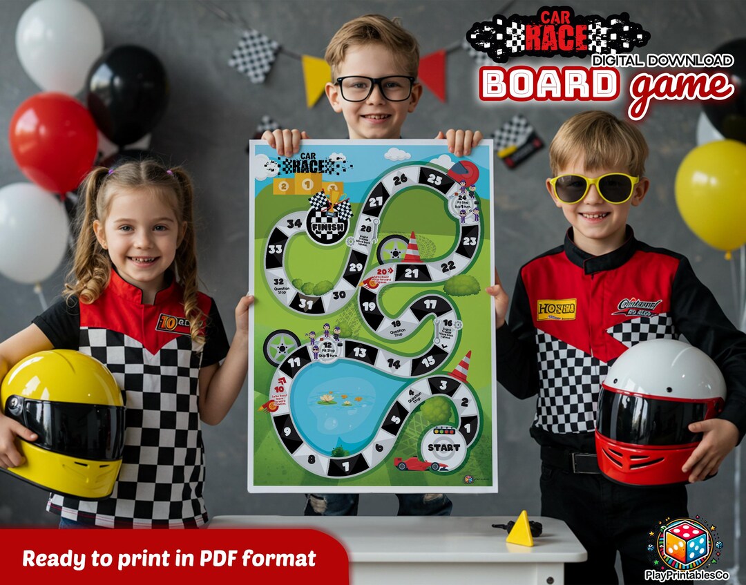 Car Race Board Game for Kids – Printable Racing Game, Digital Download ...