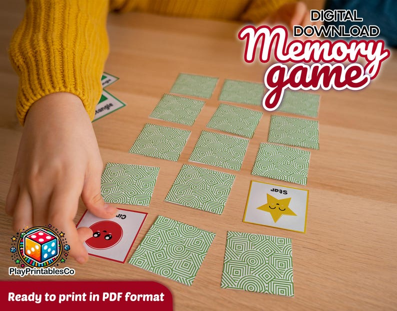 Shapes Memory Matching Game: Preschool Geometry Activity (PDF) - Etsy