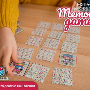 Birthday Party Memory Game Printable - Kawaii Matching Cards for Kids ...