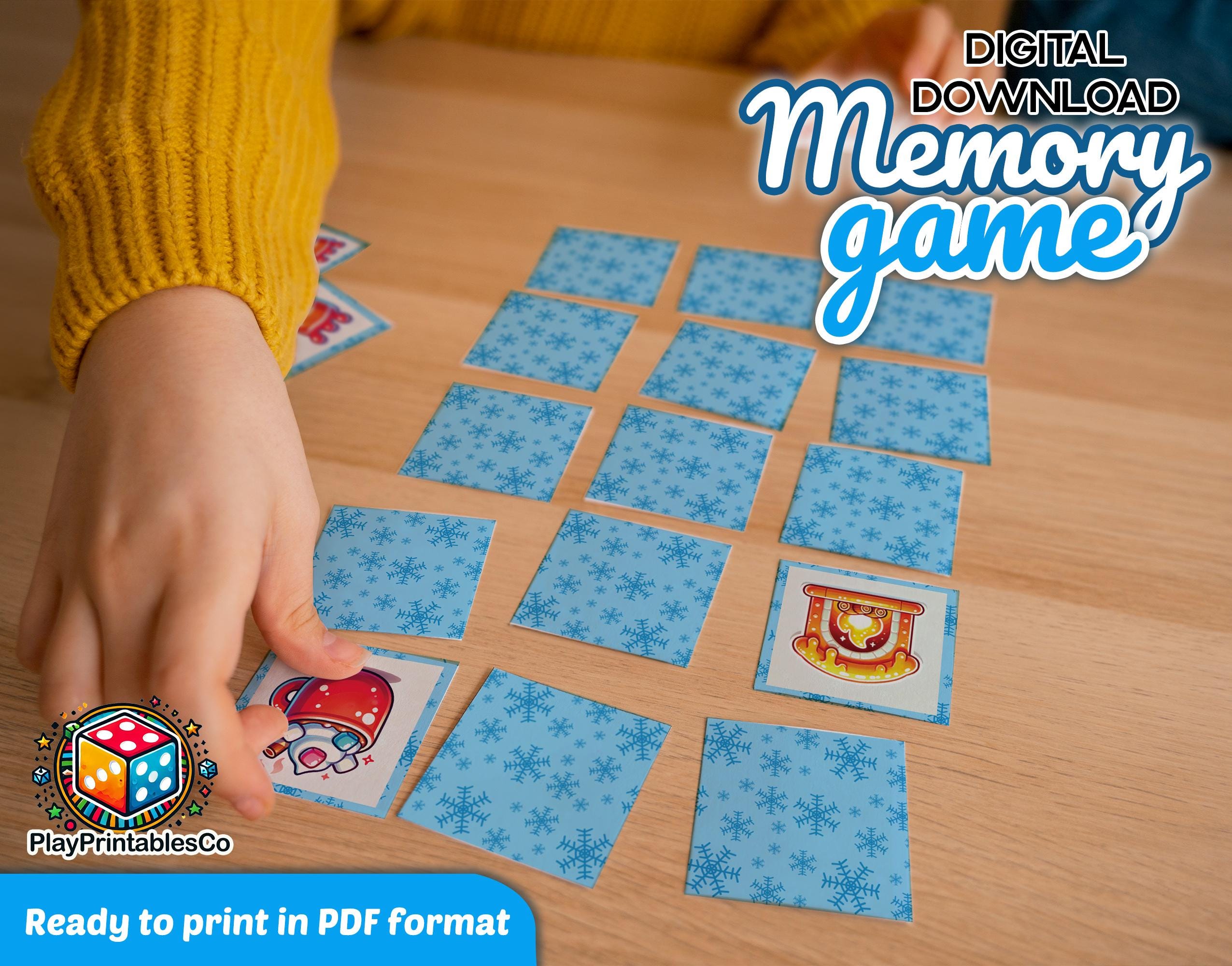 Winter Memory Matching Game: Printable Preschool Activity (PDF Instant ...