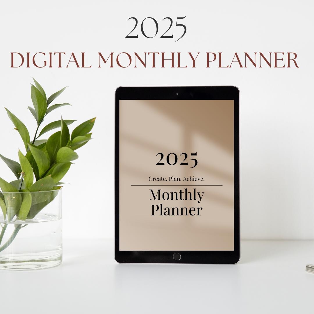 2025 Monthly Planner | Printable & Digital PDF | Fillable, Minimalist ...