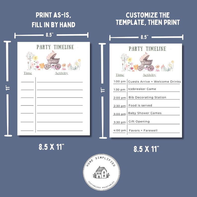 Baby Shower Party Timeline; Pink Bassinet Baby Shower Timeline ...