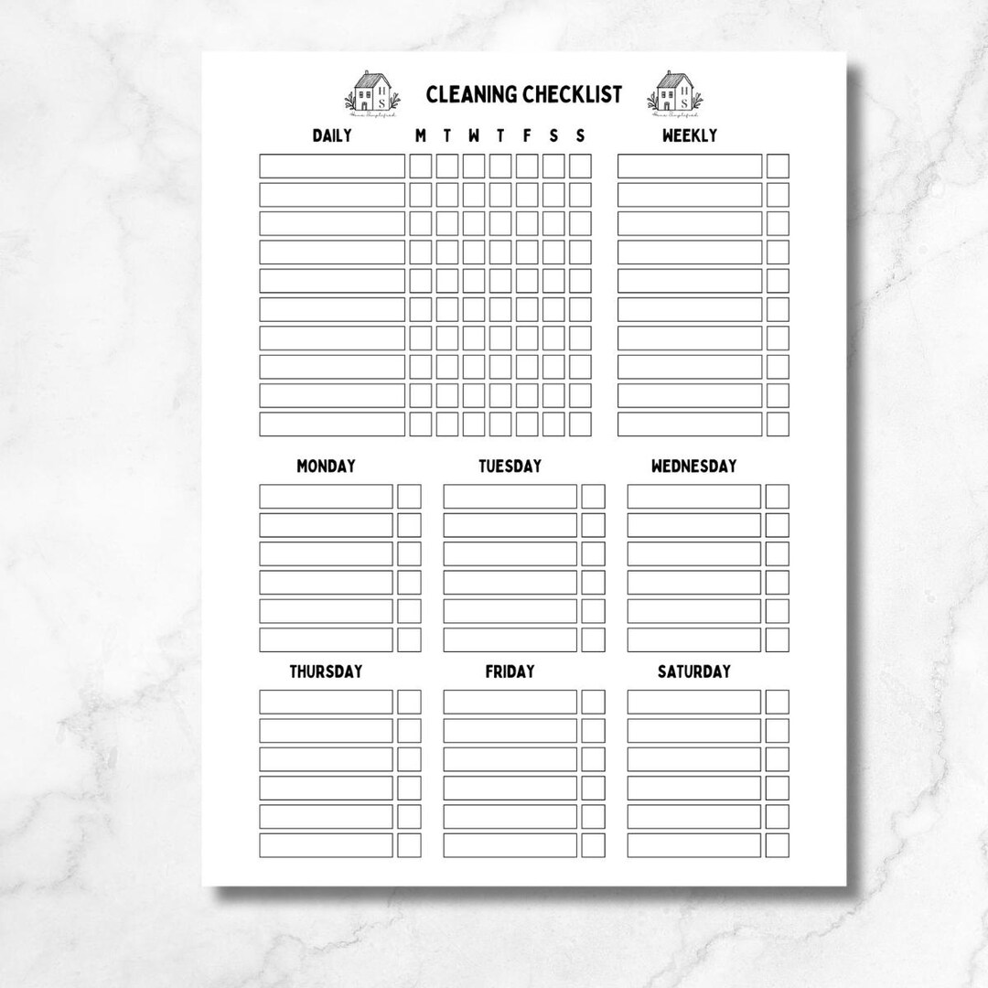Minimalist Cleaning Checklist Printable And Editable Pdf Canva