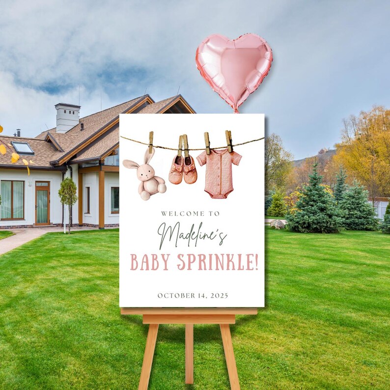 Baby Sprinkle Welcome Sign Template; Editable Baby Shower Sign; Girl ...