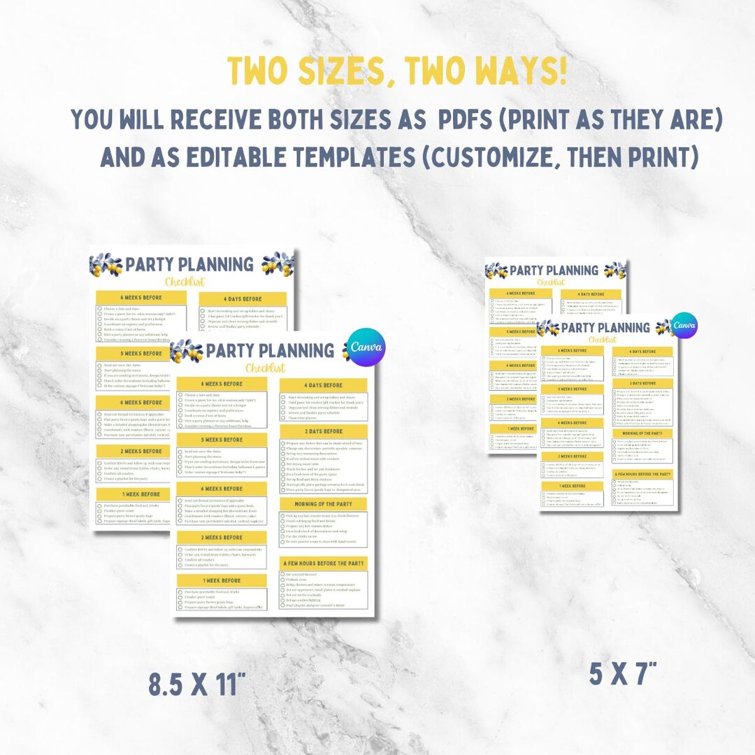 Lemon & Blue Baby Shower Party Planning Checklist; Editable and ...