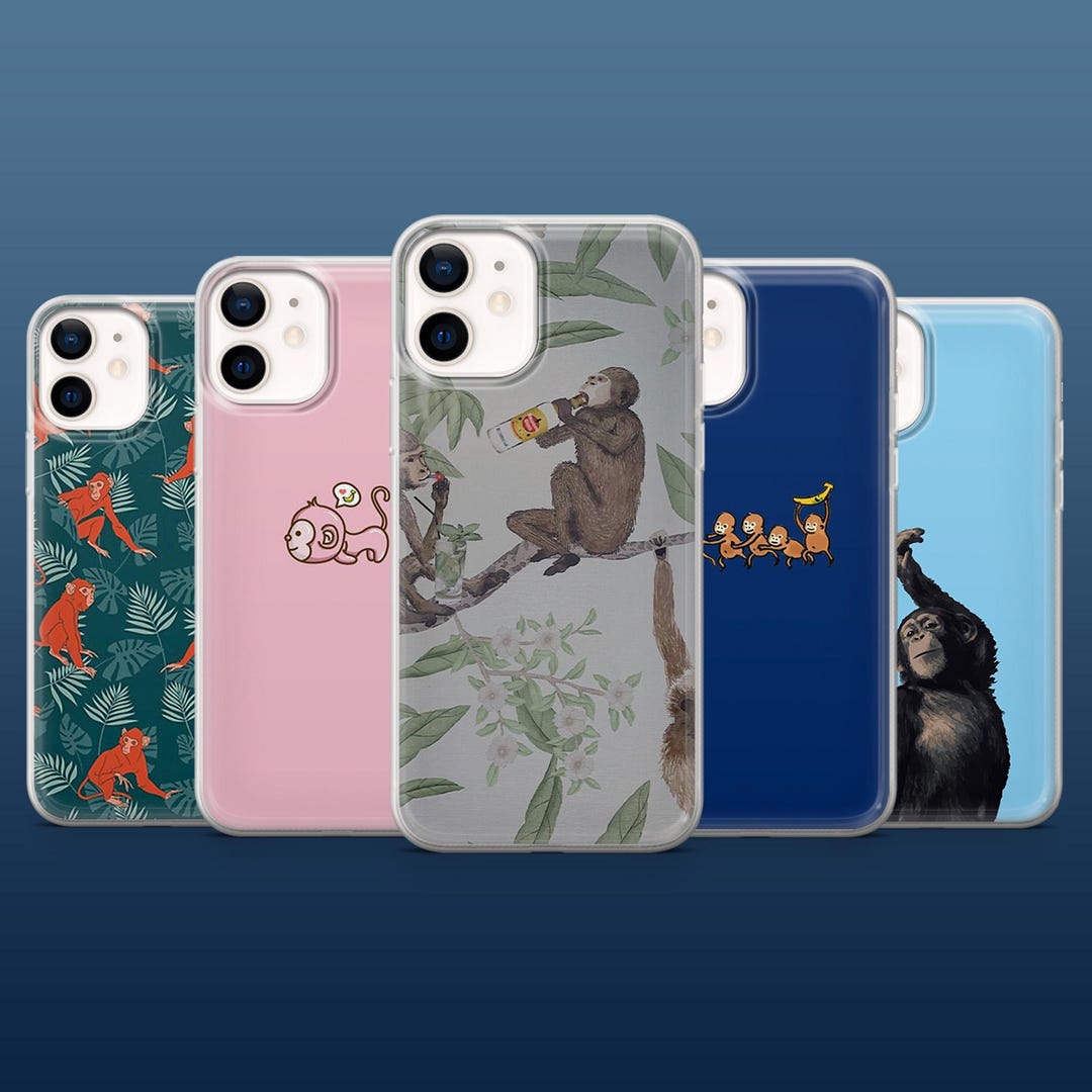 Monkey Phone Case Jungle Cute Animal Cover for iPhone 16pro, 15, 14, 13 ...