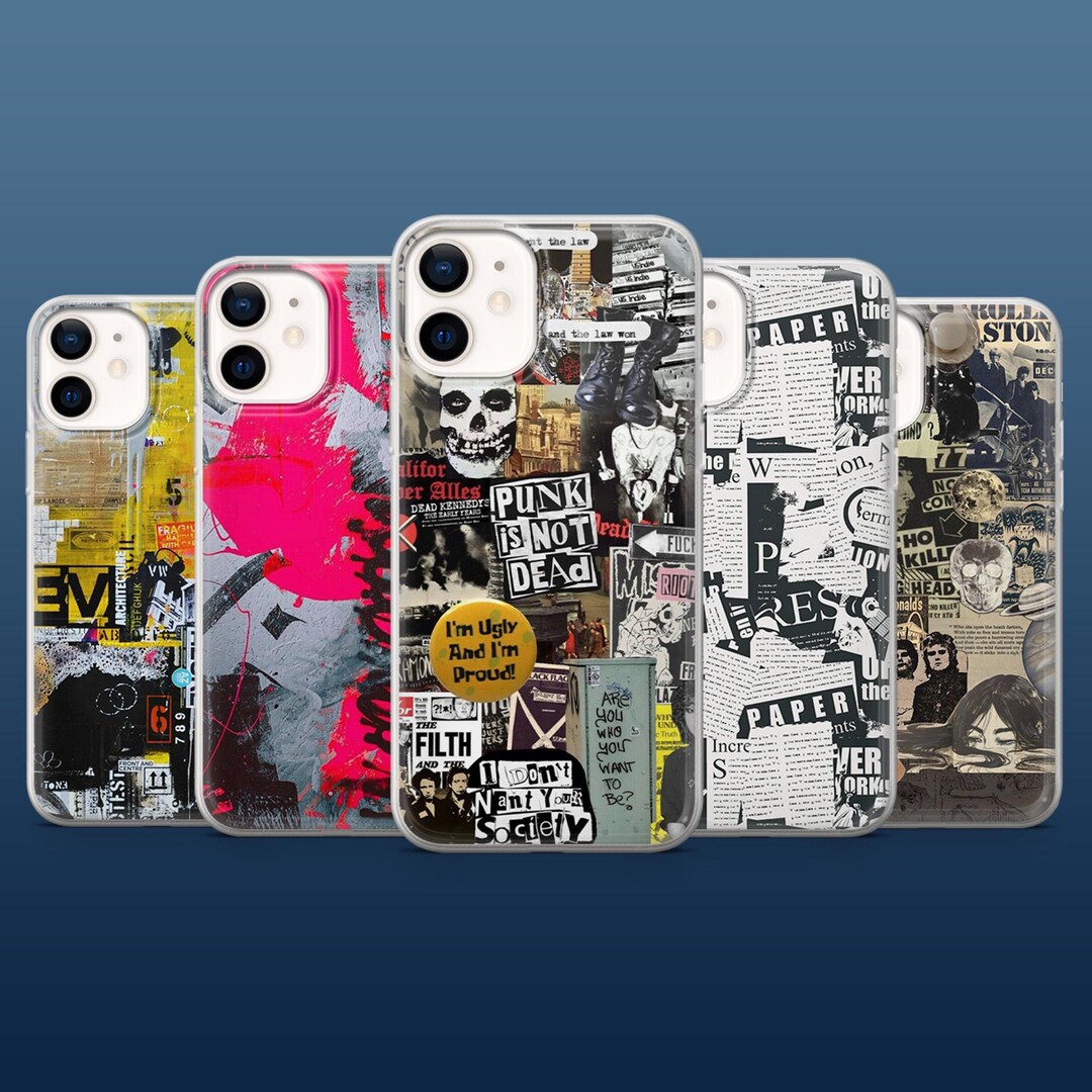 Grunge Phone Case Punk Rock Cover for iPhone 16pro, 15, 14, 13, 12 ...