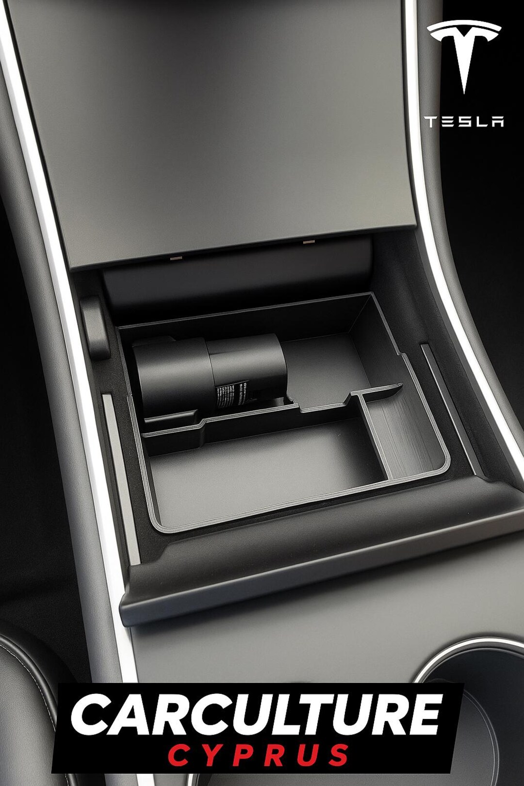 Tesla Model 3 Center Console Tray With J1772 Adapter Slot, EV Organizer ...