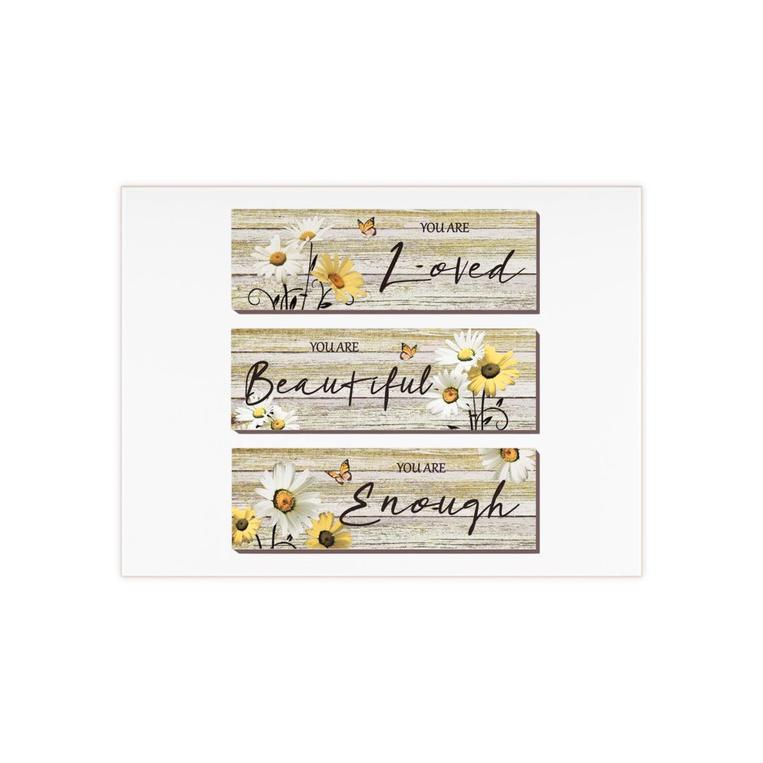 Inspirational Ceramic Photo Tile Set - You Are Loved, Beautiful, Enough ...