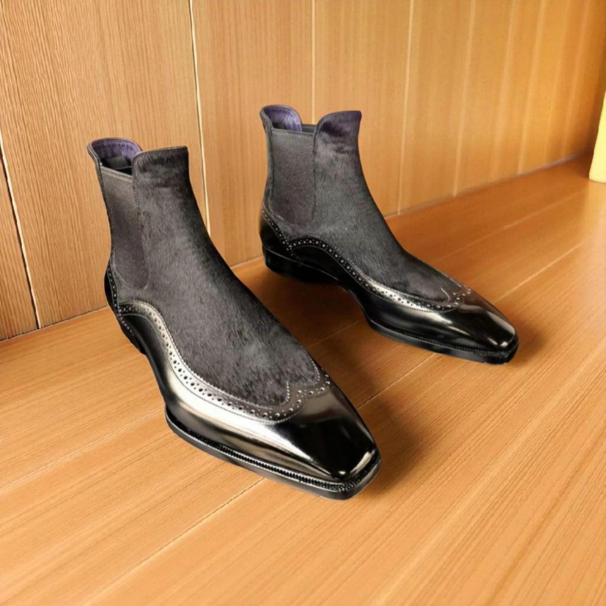 Handmade Two-tone Suede Chelsea Boots: Men's Wingtip Brogue Oxfords - Etsy