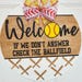 Softball Front Door Decor| Welcome Sign| Softball| Summer Wreath ...