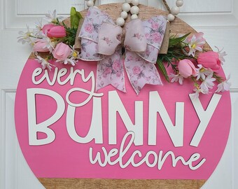 Every Bunny Welcome Door Sign - Etsy