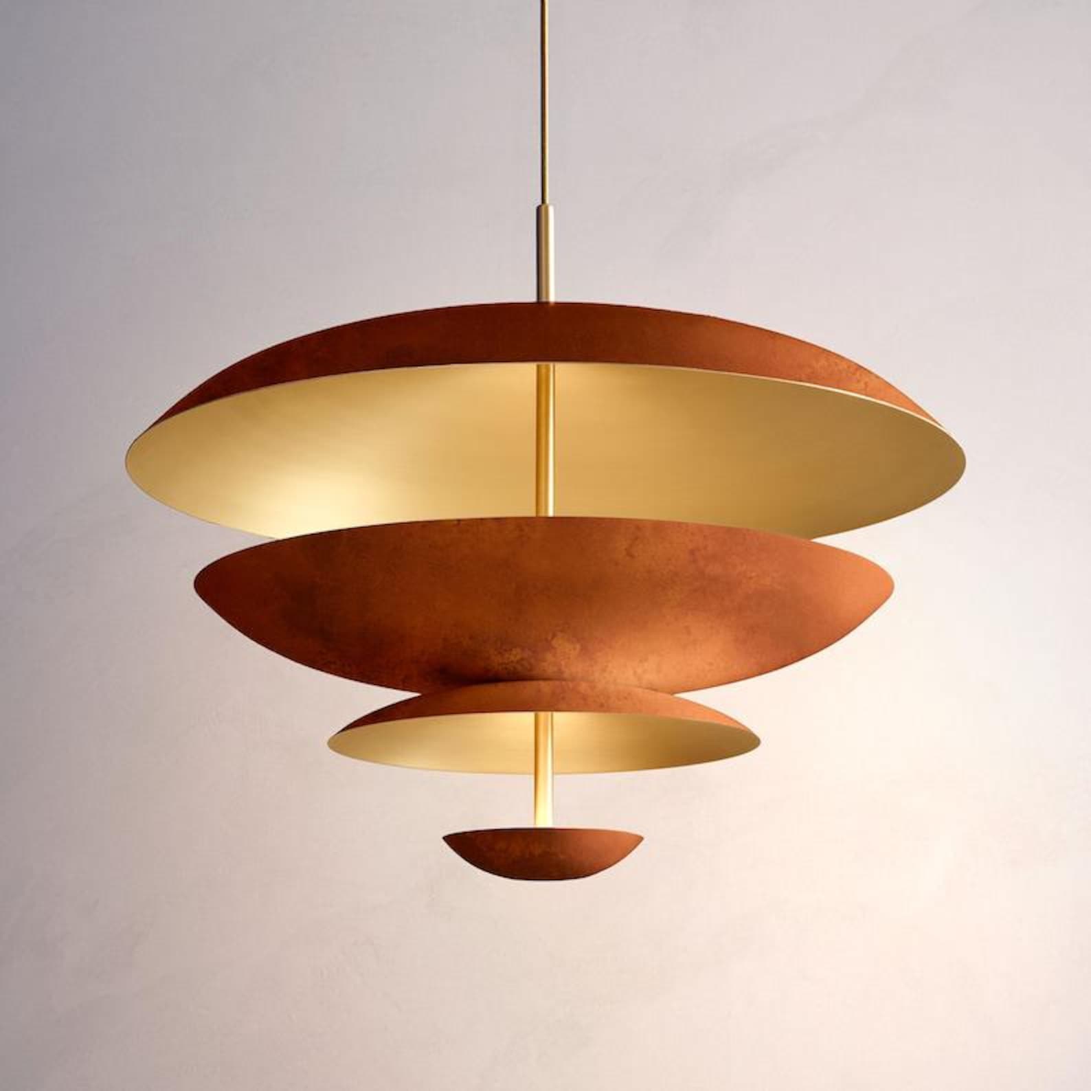 1950's Mid Century 6 Light Celling Flush Mount Fixture Pendant Light ...