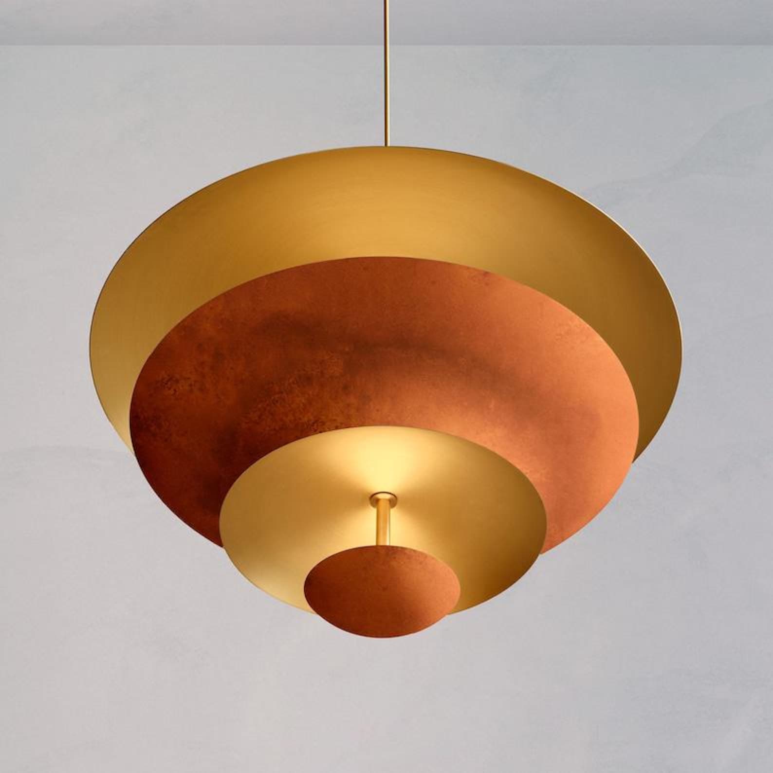1950's Mid Century 6 Light Celling Flush Mount Fixture Pendant Light ...
