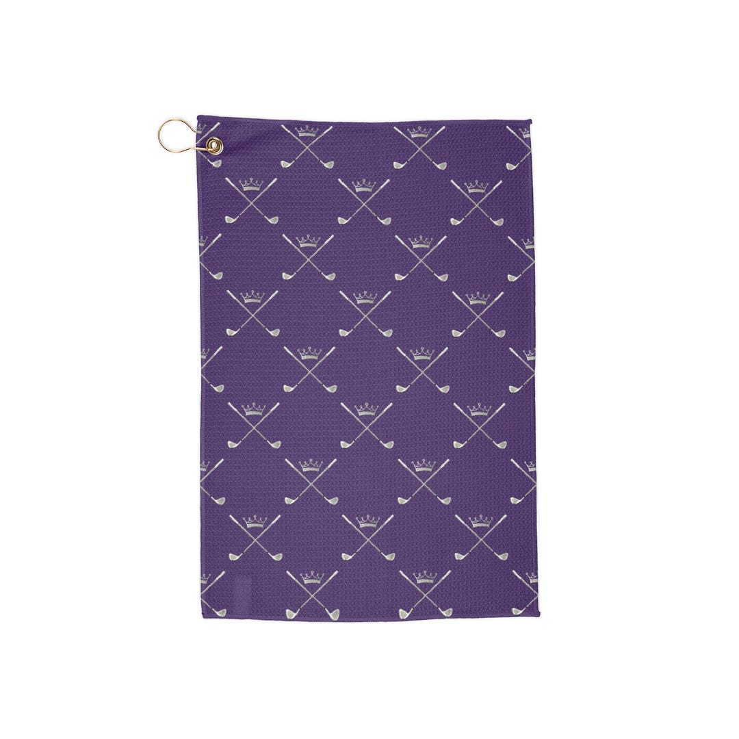 Caddie Queens Purple Golf Towel - Silver Logo, Microfiber Towel for ...