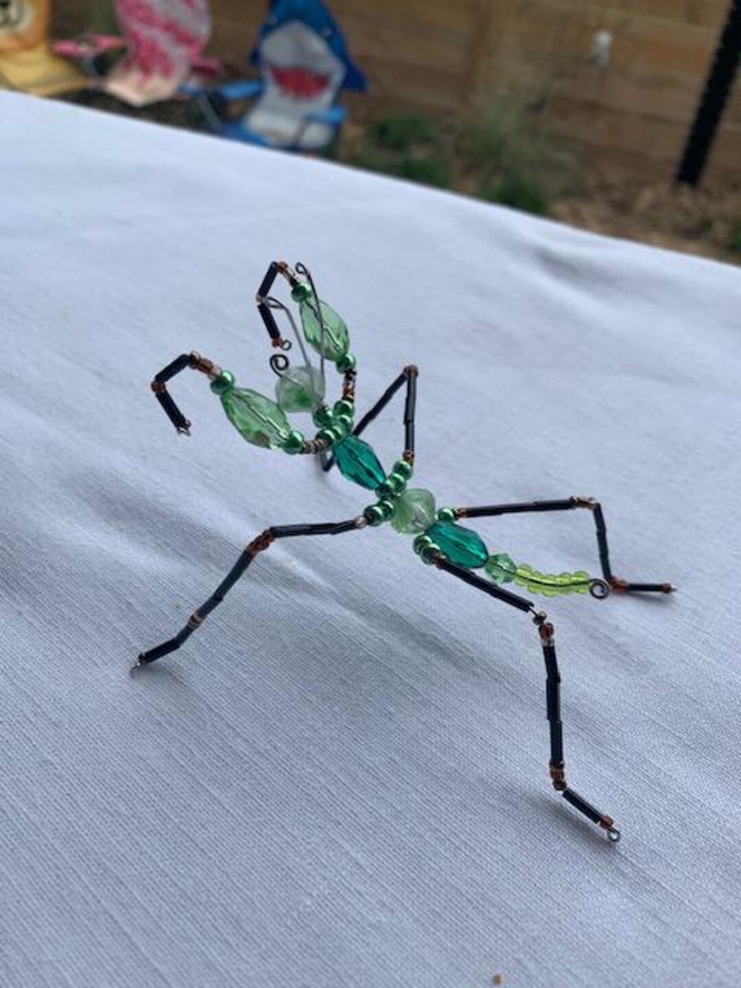Handmade Bead and Wire Bugs, Praying Mantis Unique One of a Kind Decoration - Etsy