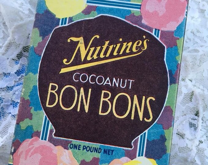 Vintage 1930s 1940s Candy Box Nutrine's Cocoanut BON BONS the Box is ...