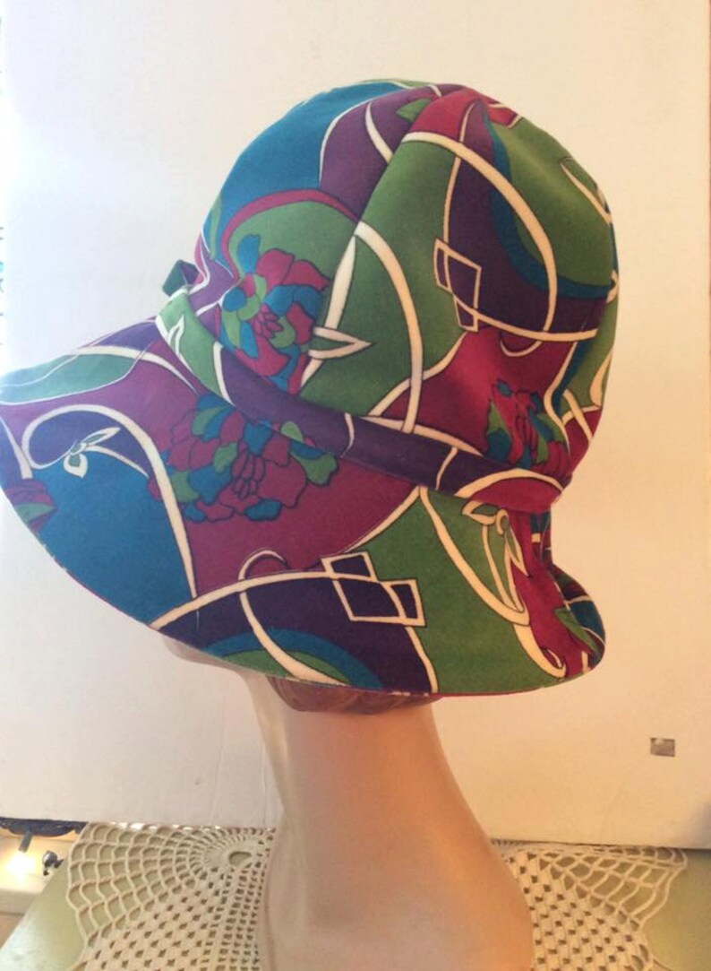 Vintage 1960s 1970s Hat Multi Color Velvet Vogue Mont Label - Etsy