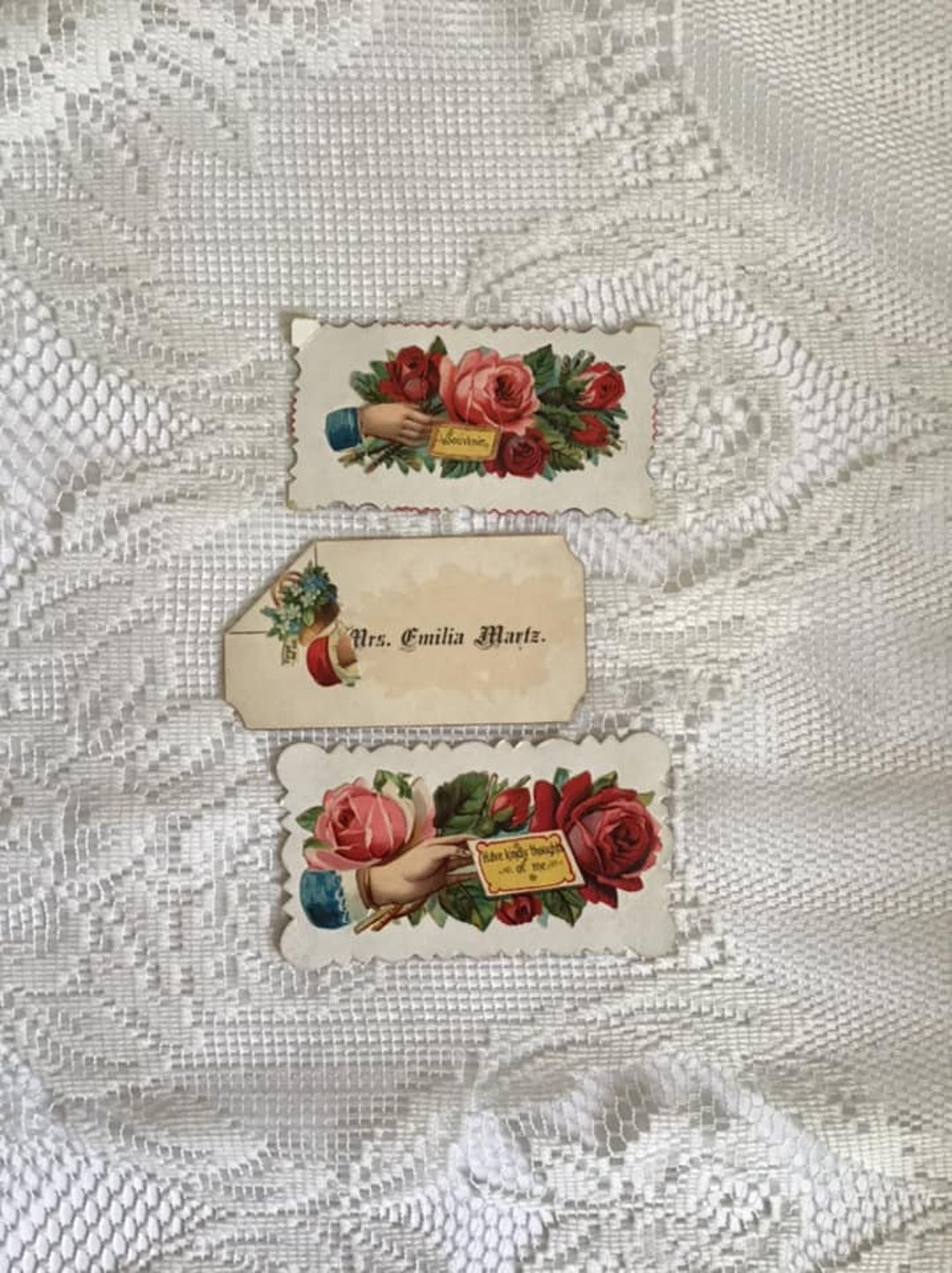 Victorian Edwardian Calling Business Cards Beautiful Floral Cards Set ...