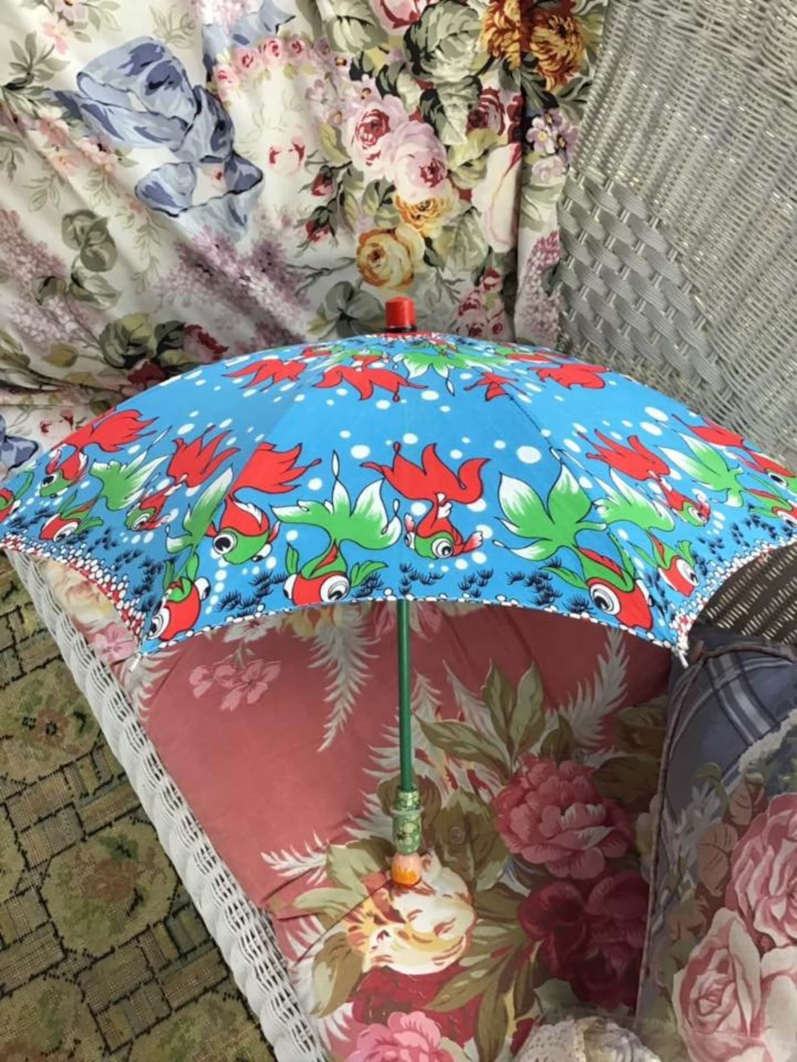 Vintage 1950s 1960s Umbrella RARE Child's Size Bright - Etsy