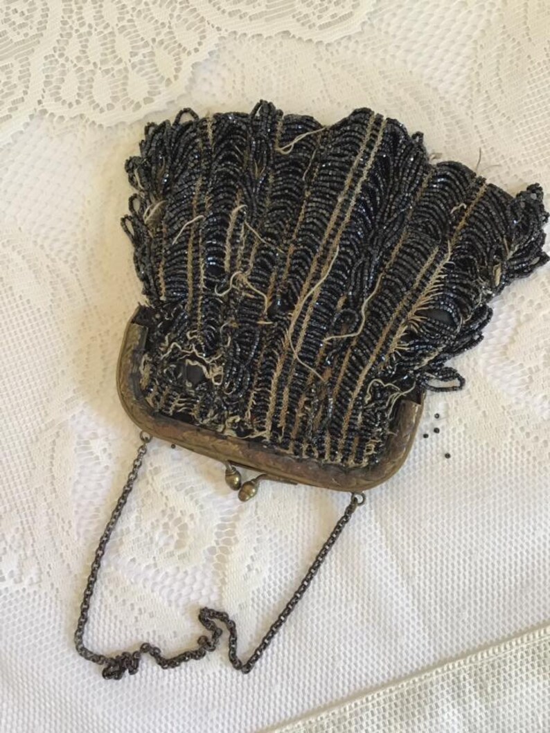 Vintage 1920's Beaded Handbag Black Beads Has NUMEROUS - Etsy
