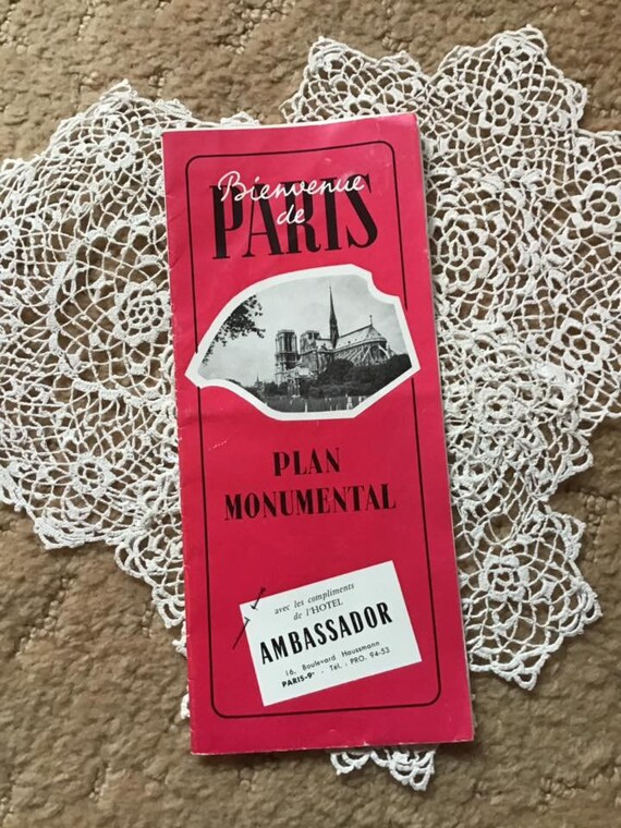 Mapa de París de la década de 1950 de 1960 dado por el | Etsy