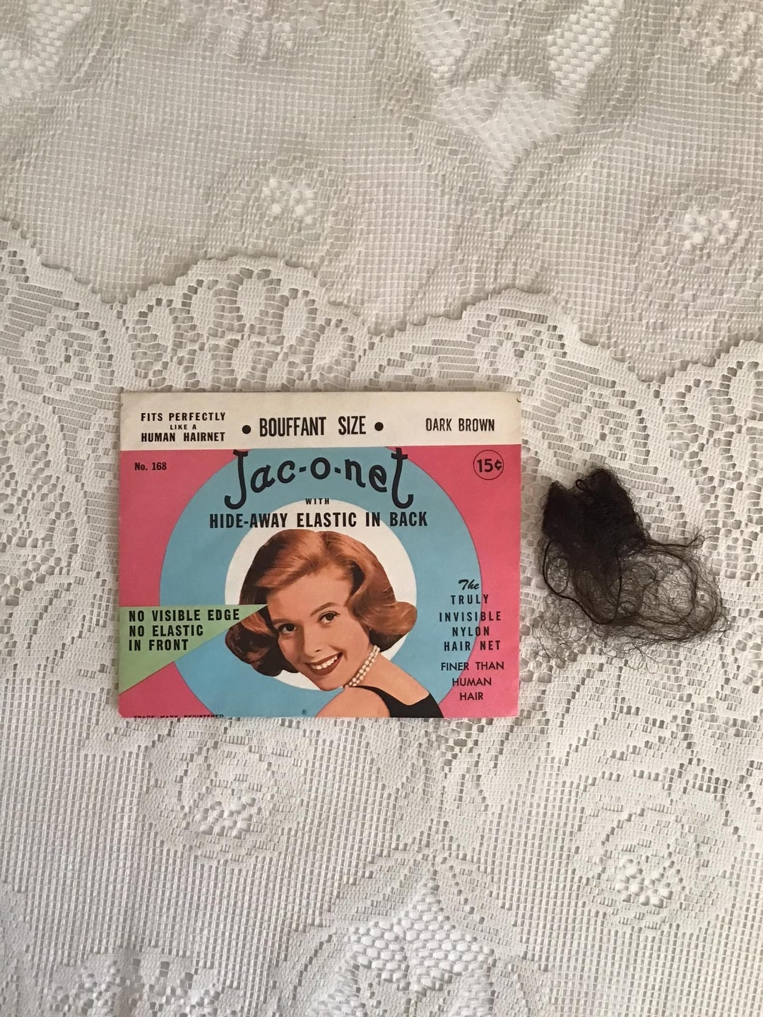 Vintage 1950's 1960's Hair Net *jac-o-net* Invisible Nylon Bouffant ...