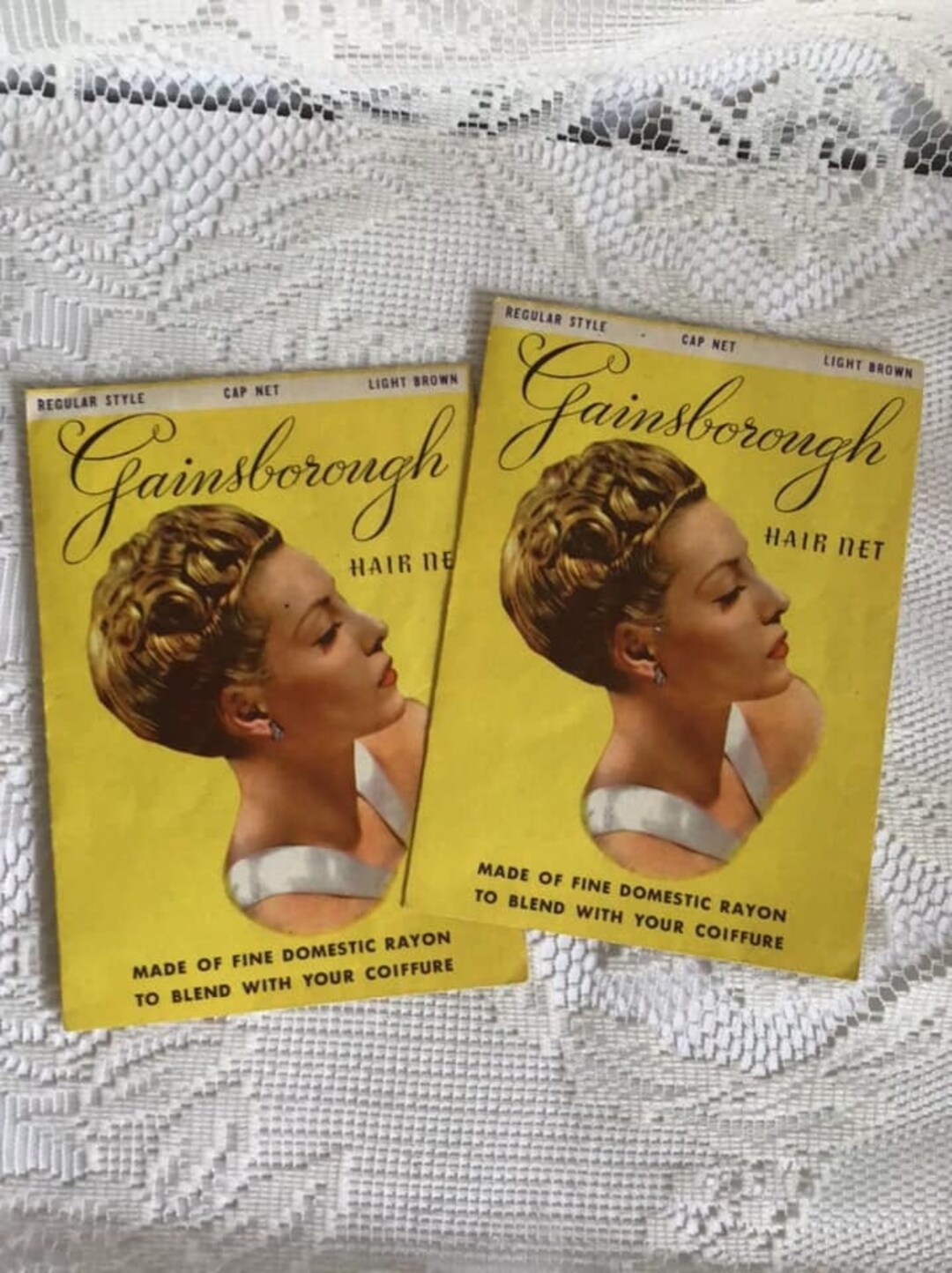 Vintage 1940's Hair Nets Deadstock in Original Package Set of 2 Regular ...
