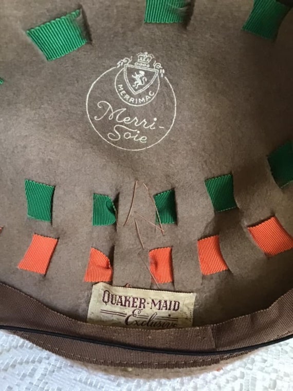 Vintage 1950's Hat *Quaker-Maid Exclusive* Tan Hat Wi… - Gem