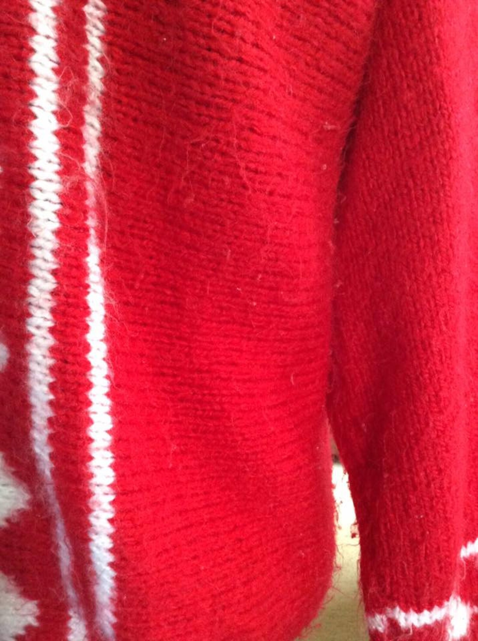 Vintage 1980s Sweater Red White Pullover Op Art Mirrored - Etsy